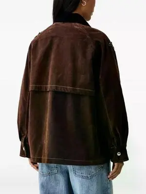 ERMANNO FIRENZE Corduroy-collar Embellished Jacket