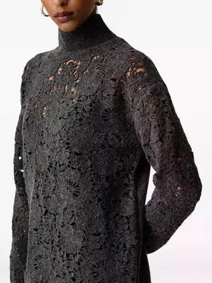 ERMANNO FIRENZE Floral-lace High-neck Mini Dress