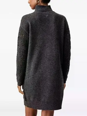 ERMANNO FIRENZE Floral-lace High-neck Mini Dress
