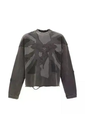 REPRESENT Flag Distressed Sweatshirt - Grey