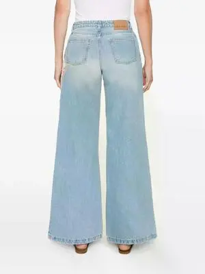 ERMANNO FIRENZE Floral-embroidered Wide-leg Jeans
