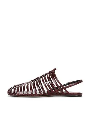 Dries Van Noten Flat Square Toe Open Ballerina Flat - Red