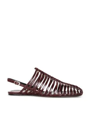 Dries Van Noten Flat Square Toe Open Ballerina Flat - Red