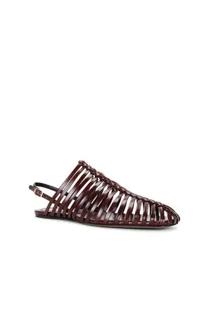 Dries Van Noten Flat Square Toe Open Ballerina Flat - Red