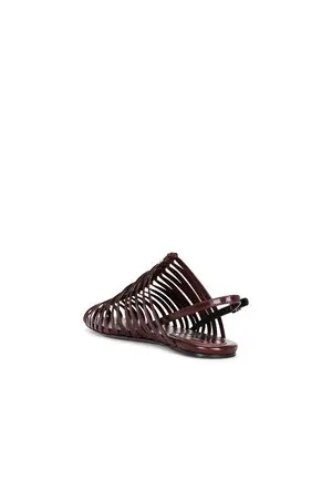 Dries Van Noten Flat Square Toe Open Ballerina Flat - Red