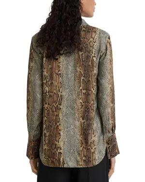 REISS Lyla Snakeskin Print Shirt