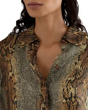 REISS Lyla Snakeskin Print Shirt