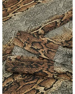REISS Lyla Snakeskin Print Shirt