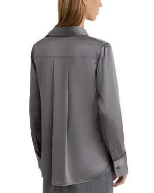 REISS Ameira Silk Button Front Shirt
