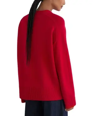 REISS Riley Wool & Cashmere Crewneck Sweater - Red