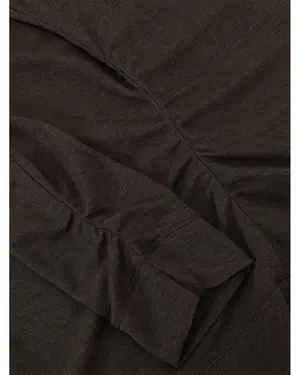 REISS Heidi Ruched Mock Neck Top - Chocolate