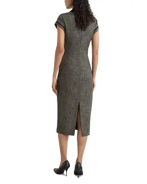REISS Ava Fitted Cap Sleeve Midi Dress