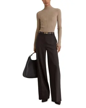 REISS Nancy Directional Rib Knit Top - Neutral