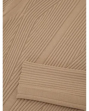 REISS Nancy Directional Rib Knit Top - Neutral