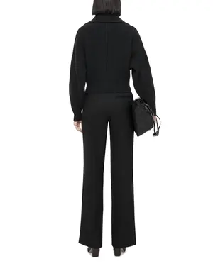 ALLSAINTS Caron Wool Funnel Neck Cardigan - Navy Blue