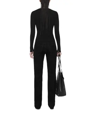 ALLSAINTS Cruz Cutout Asymmetrical Button Front Top - Black
