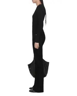 ALLSAINTS Cruz Cutout Asymmetrical Button Front Top - Black