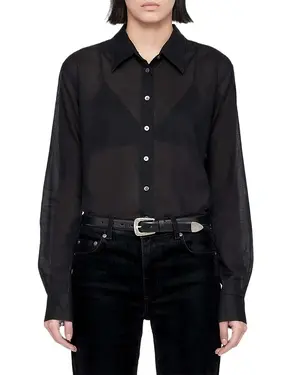ALLSAINTS Simone Sheer Cotton Blouse