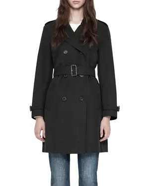 ALLSAINTS Leonard Cotton Blend Trench Coat - Black