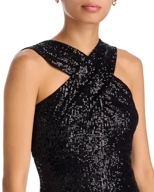 Eliza J Halter Empire Waist Mermaid Dress