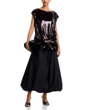 Simone Rocha Sequin Gathered Bow Top