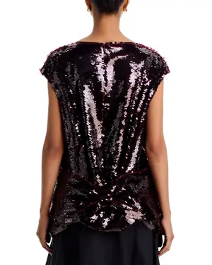 Simone Rocha Sequin Gathered Bow Top