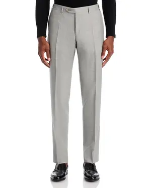 Canali Capri Melange Solid Slim Fit Dress Pants