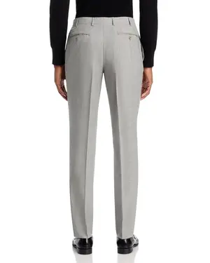 Canali Capri Melange Solid Slim Fit Dress Pants