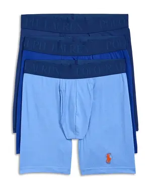 Polo Ralph Lauren Boxer Briefs, Pack Of 3 - Blue