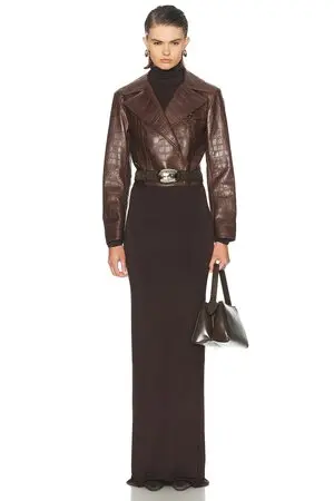 Ralph Lauren Printed Leather Jaxson Lined Moto Jacket