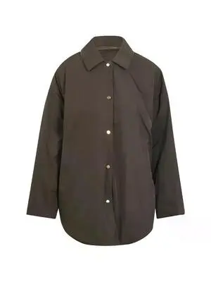 Max Mara Logo-embroidered Button-up Jacket - Brown