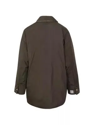 Max Mara Logo-embroidered Button-up Jacket - Brown