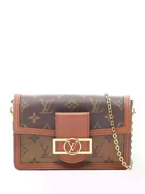 LOUIS VUITTON 2020 Monogram Reverse Dauphine Wallet On Chain Crossbody Bag - Brown
