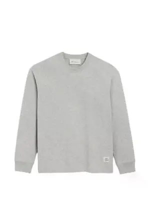 AMI Paris Logo-patch Crew-neck Sweater - Grey