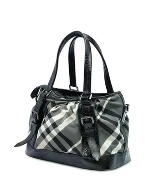 Burberry 2000-2017 Medium Beat Check Nylon Lowry Satchel
