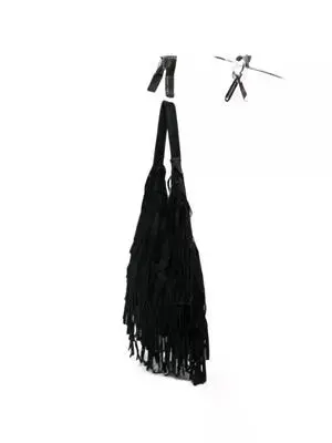 LA MILANESA Large Aretha Fringed Shoulder Bag - Black