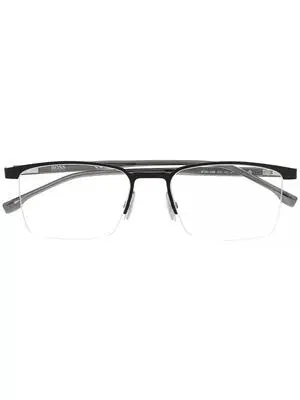 BOSS Half-rim Square-frame Glasses - Black