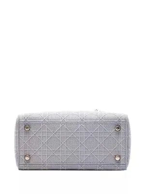 Dior 2020 Medium Embroidered Canvas Cannage Lady D Lite Satchel