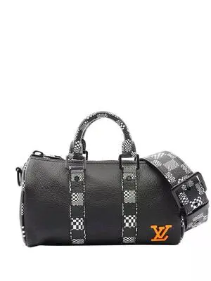 LOUIS VUITTON 2021-2026 Damier Distorted City Keepall Xs Satchel - Black