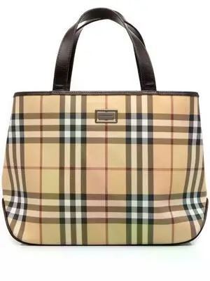 Burberry 2000-2017 House Check Coated Canvas Tote Bag
