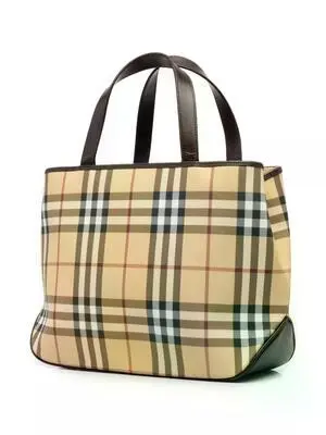 Burberry 2000-2017 House Check Coated Canvas Tote Bag