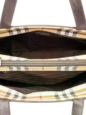 Burberry 2000-2017 House Check Coated Canvas Tote Bag