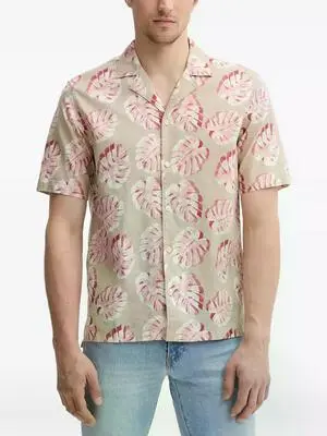 Marc O'polo Leaf-print Short-sleeve Shirt - Neutrals