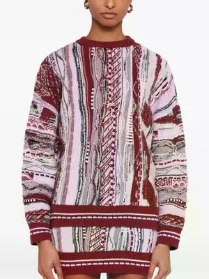 LANEUS Jacquard-knit Boxy Sweater