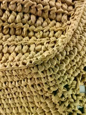 Miu Miu Convertible Open Tote Crochet Raffia Shoulder Bag