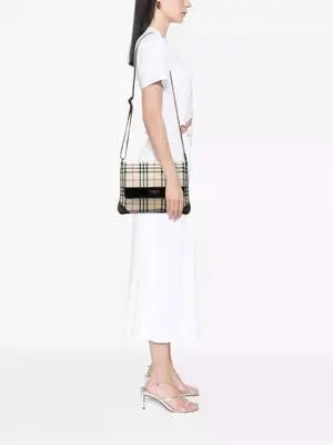 Burberry 2000-2017 House Check Canvas Flap Crossbody Bag