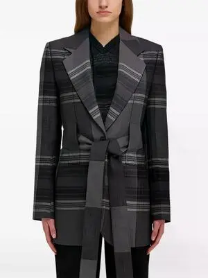 FERRAGAMO Plaid-pattern Belted Jacket