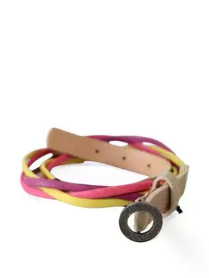 Costume National Braided Leather Circle-buckle Belt