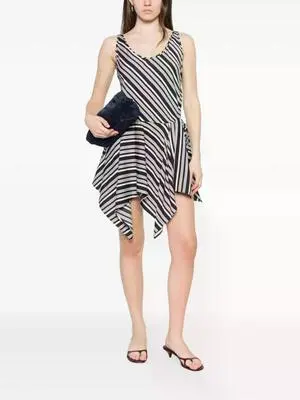 IRO PARIS Unya Striped Asymmetric Mini Dress
