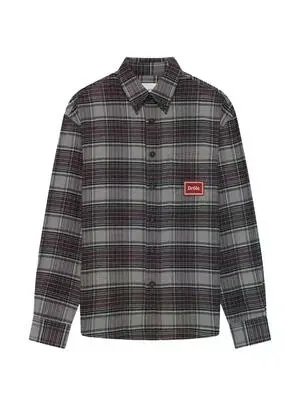 Drole De Monsieur Check-pattern Logo-patch Shirt